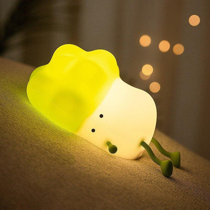 USB Cute Vegetable Cabbage Night Light Rechargeable Silicone LED Lamp ...